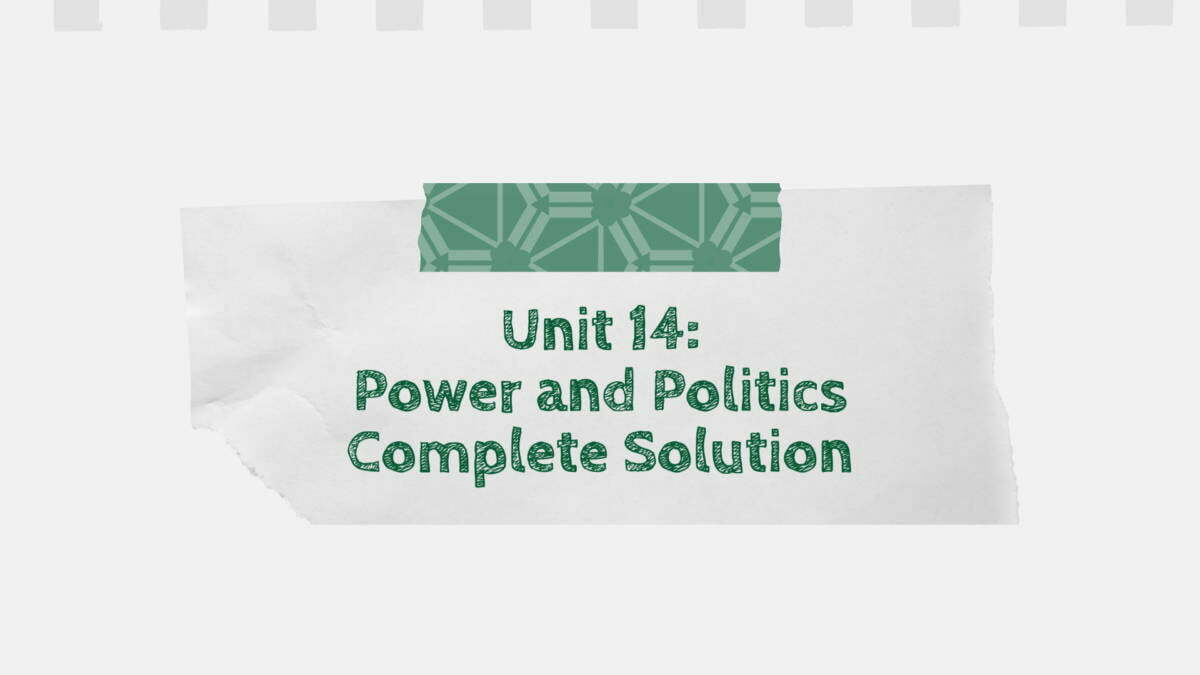 Unit 14: Power and Politics (Napoleon Bonaparte) Complete Exercises 2025