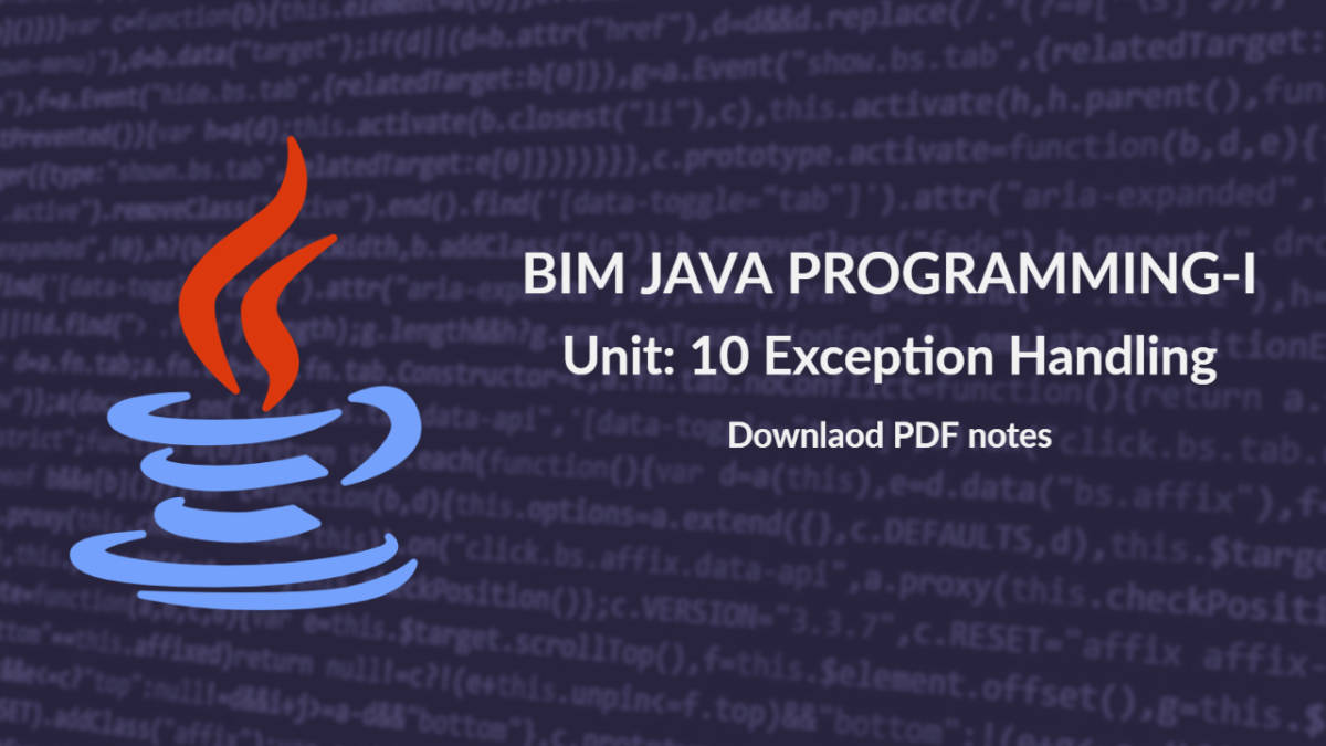 Unit: 10 Exception Handling 2024