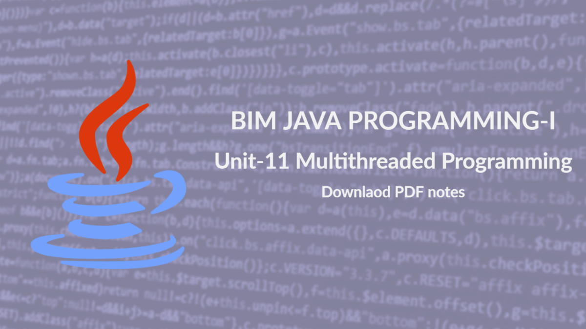 Unit 11 Multithreaded Programming 2025 6310