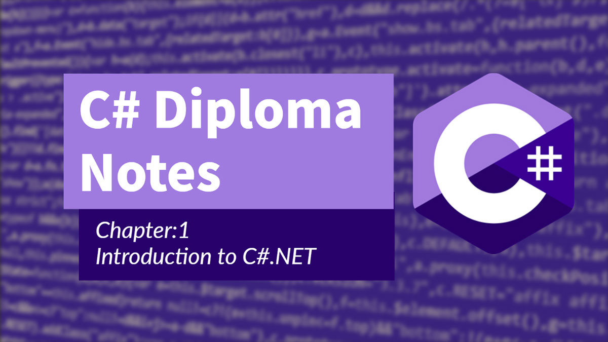 Chapter: 1 Introduction to C#.NET 2024